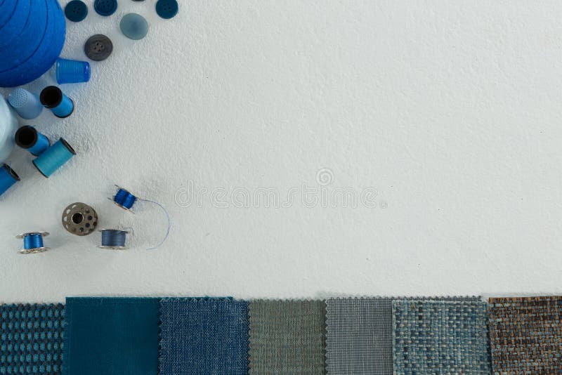 Thread Rolls and Various Tools on White Background Stock Photo - Image ...