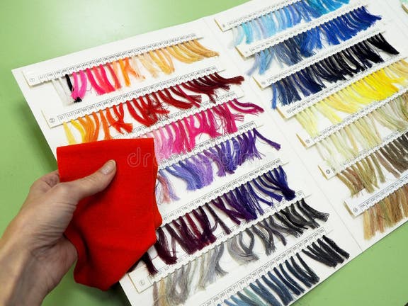 Thread Sample Color Card and Fabric Stock Photo - Image of fashion ...