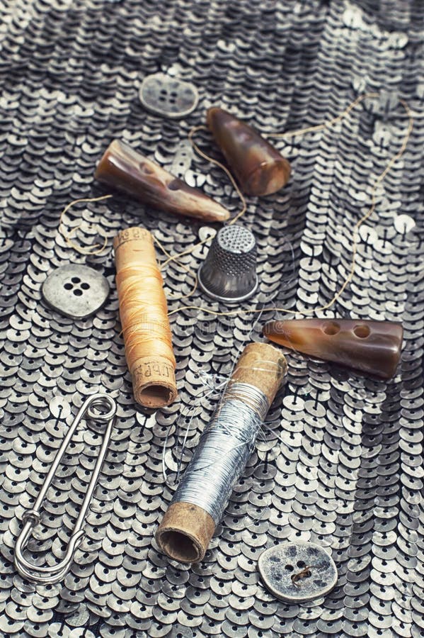 Thread,scissors,needle stock image. Image of sewing, instrument - 35578001