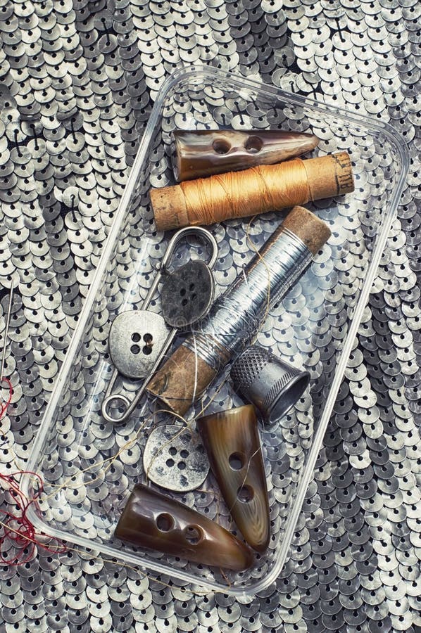 Thread,scissors,needle stock image. Image of designer - 35578045