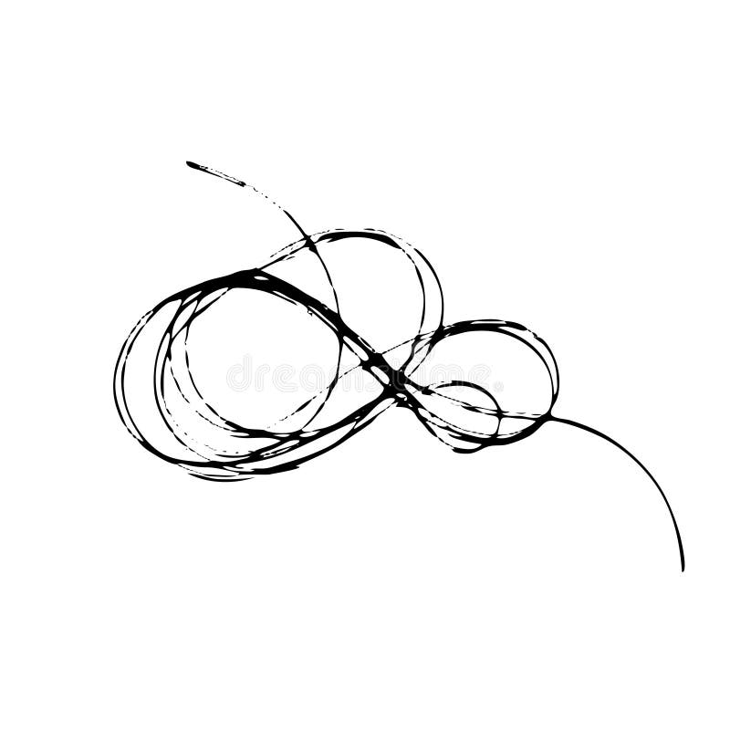 Thread Scribble Nest, Cloud. Tangled Threads. Black Line Abstract ...
