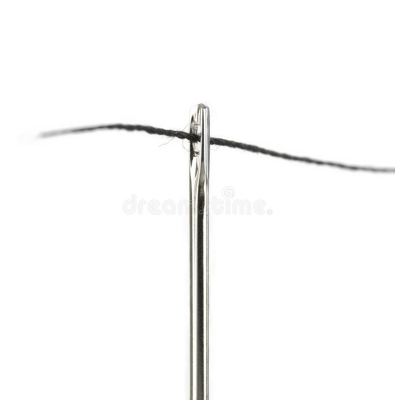 Thread through Sewing Needle Pin Head Stock Photo - Image of threaded ...