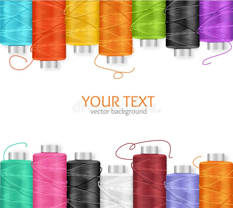 Thread Spool Banner. Vector Stock Vector - Illustration of handmade ...