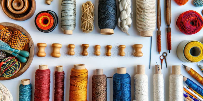 Thread and Spool Collection Stock Illustration - Illustration of ...