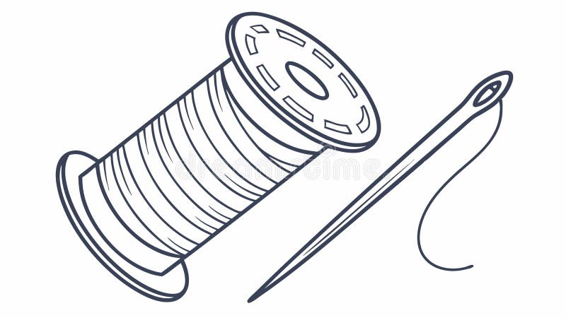 Thread Spool with Needle Illustration, Sewing and Craft Graphic, Vector ...