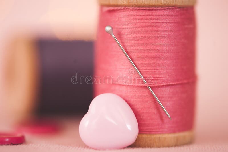 Thread spool with needle stock image. Image of linen - 161593069