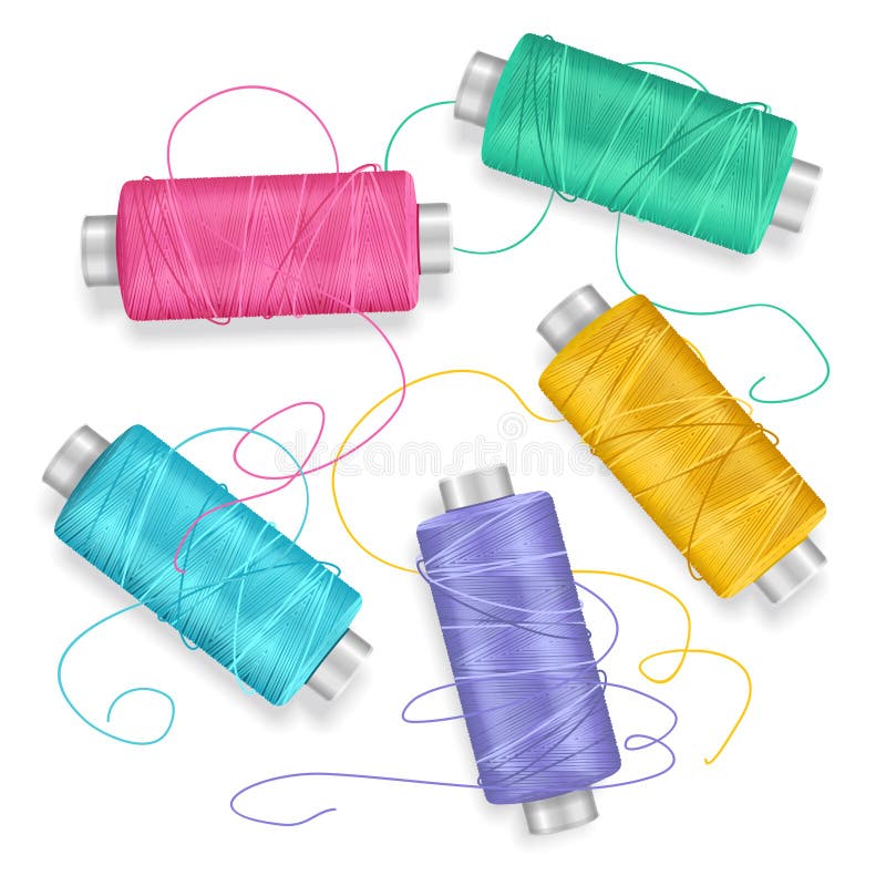 Thread Spool Set Background. Vector Stock Vector - Illustration of needle, instrument: 78906050