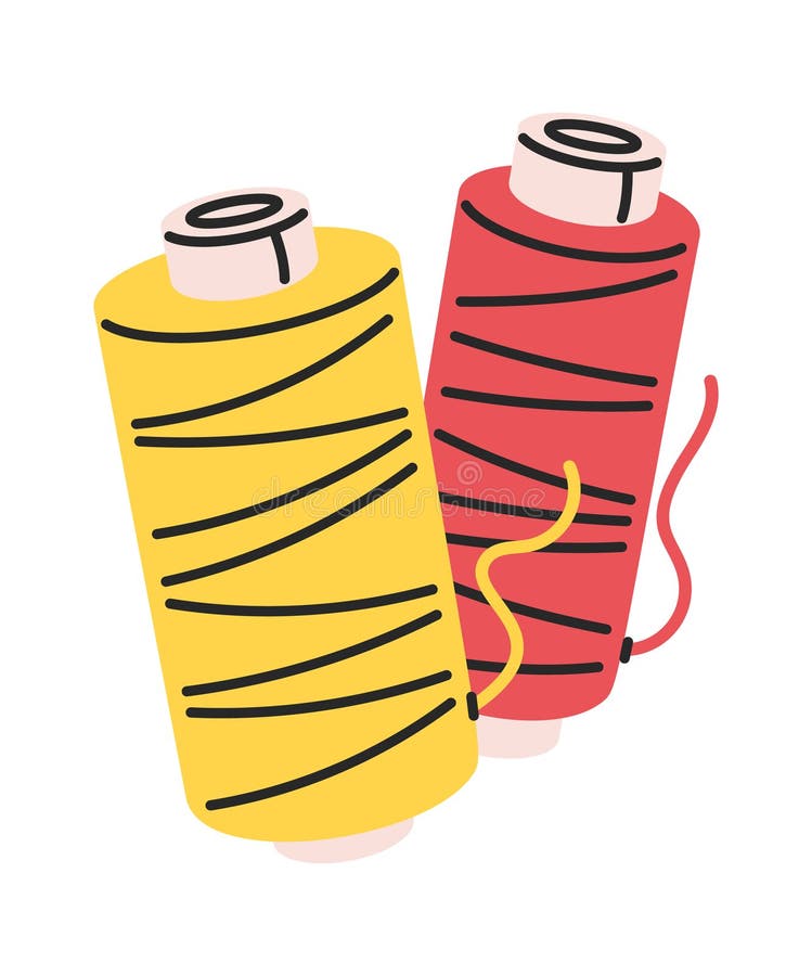 Thread Spool Sewing Hand Drawn Stock Vector - Illustration of handcraft ...