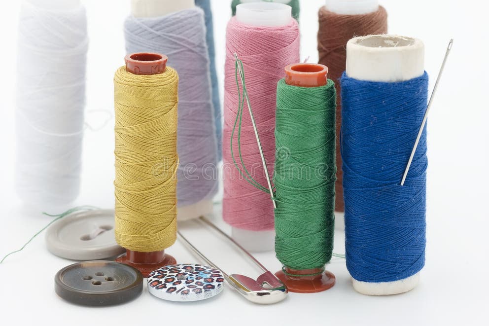 Thread, Tailoring, Handicraft, Tools, Materials, Background, Whi Stock ...