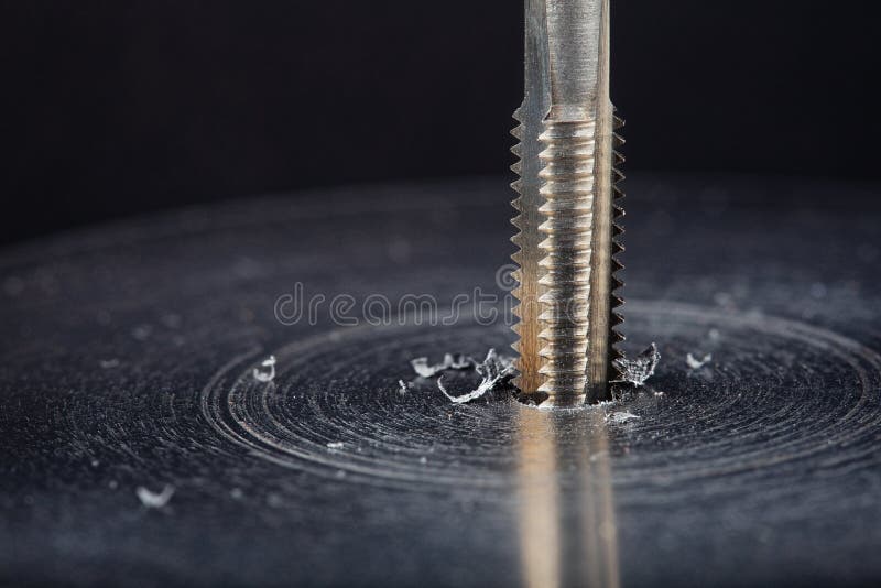 Thread Tap Drill Steel Billet. Locksmith Work Stock Photo - Image of ...