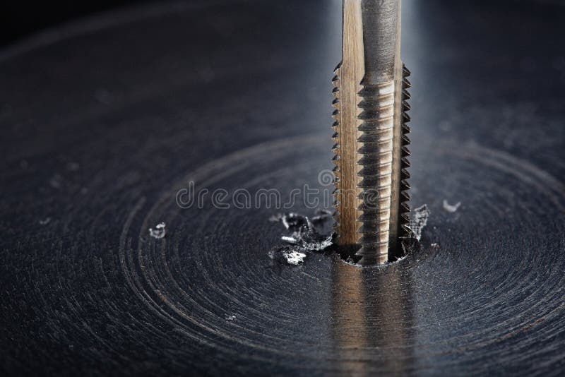 Thread Tap. Tap Drill Steel Billet. Working Cutter Stock Image - Image ...