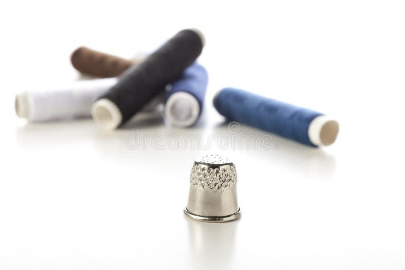 Thread and Thimble stock photo. Image of thread, blue - 16618924