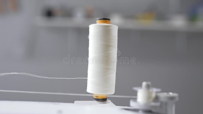 Thread is Unwound from the Reel during Sewing, Woolen Thread and Felt ...