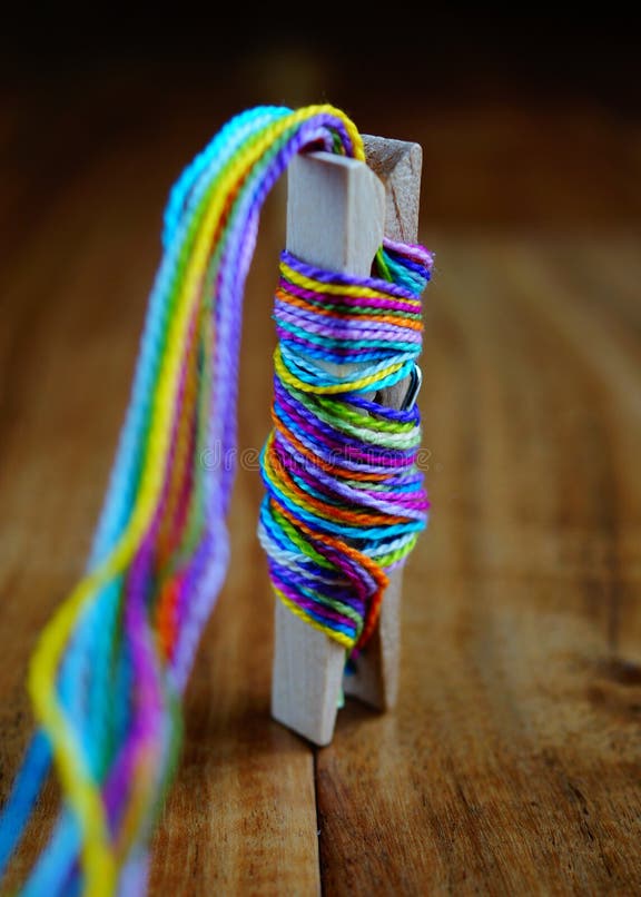 Thread Wrapped Around Clothespin Stock Photo - Image of wrapped ...