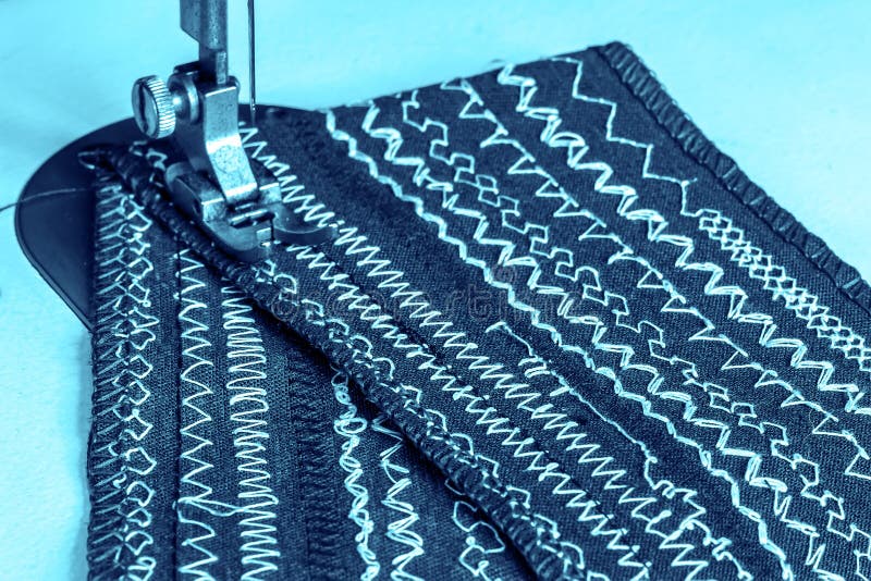 Thread zigzag stitches stock photo. Image of linen, decor - 241831802