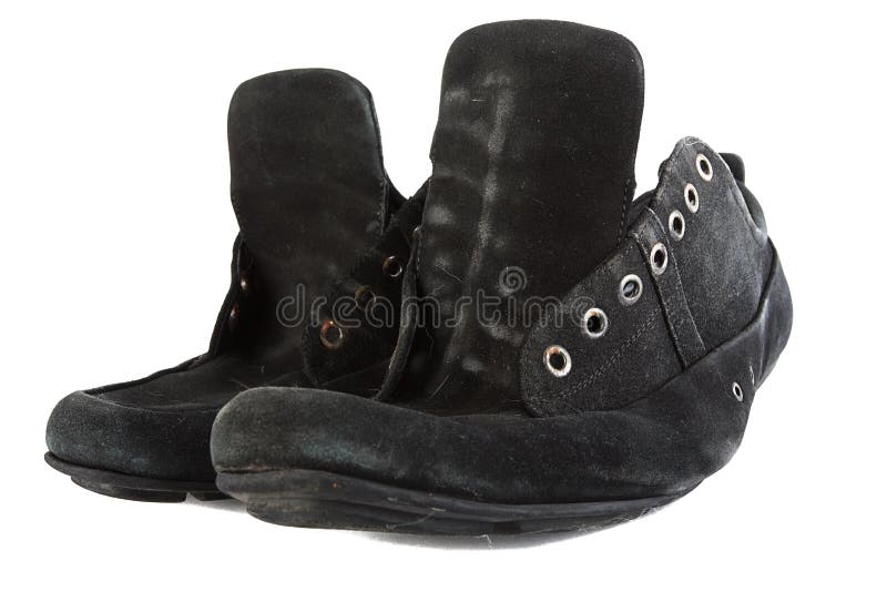 Threadbare shoes stock photo. Image of worn, black, deformed - 13183244