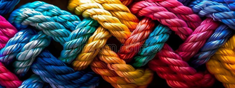 Threaded Beauty: a Closeup Look at Colorful Braids and Solid Bac Stock ...