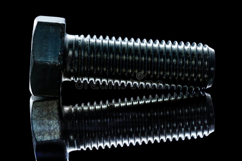 Big threaded bolt close-up stock photo. Image of pipe - 13223374