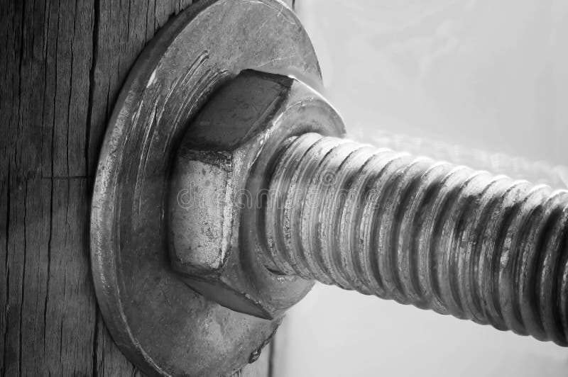 Big threaded bolt close-up stock photo. Image of pipe - 13223374