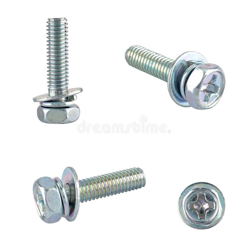 Threaded Bolt, Under Phillips Screwdriver, on White Background in ...