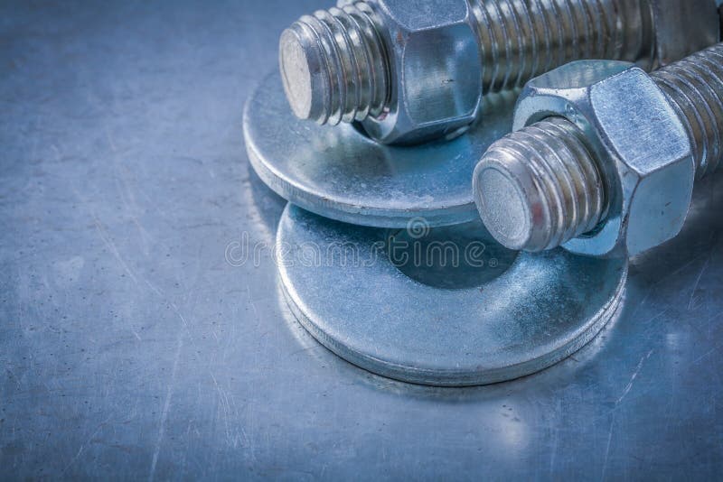 Set of Threaded Nut and Bolt Washers on Stock Photo - Image of ...
