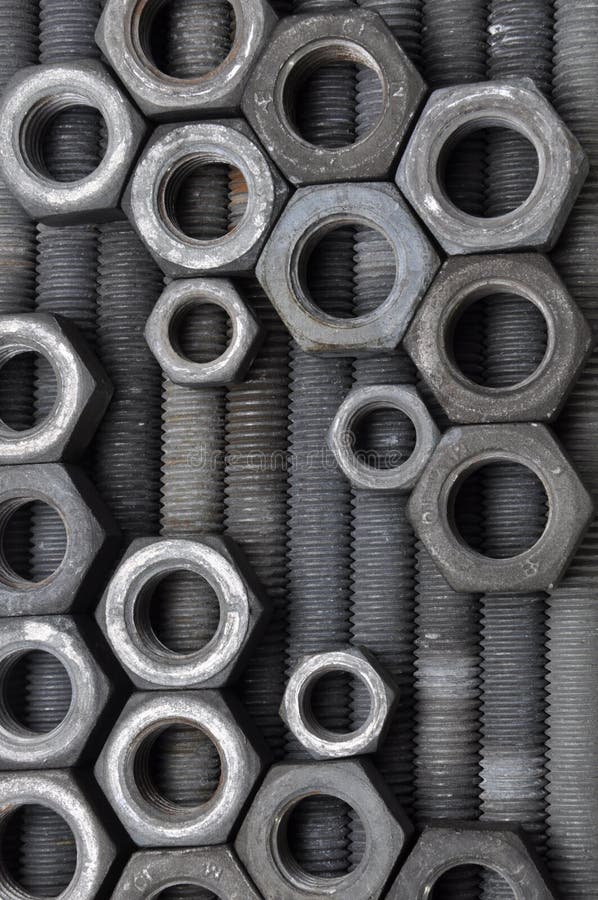 Threaded bolt with a nut stock photo. Image of abstract - 24438256