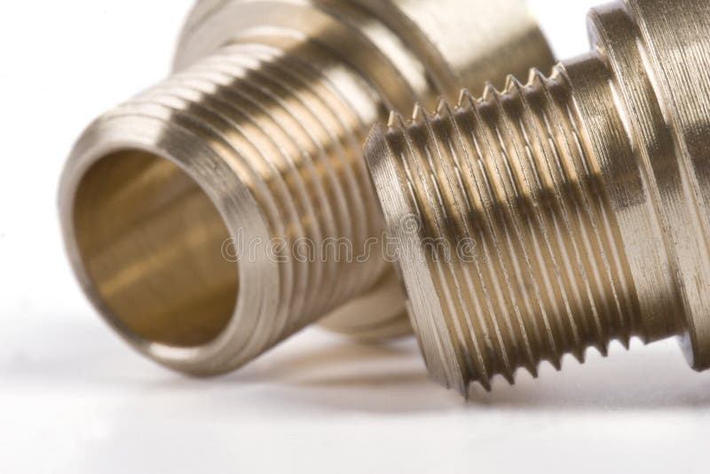 Threaded pipe fittings stock photo. Image of brass, thread - 5769818