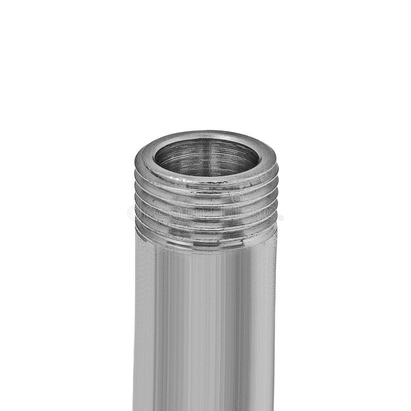 Threaded Pipe Isolated on White Stock Photo - Image of steel, sanitary ...