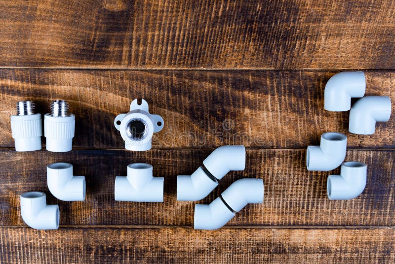 Threaded Polypropylene Fittings are Placed before Installation, Wiring ...