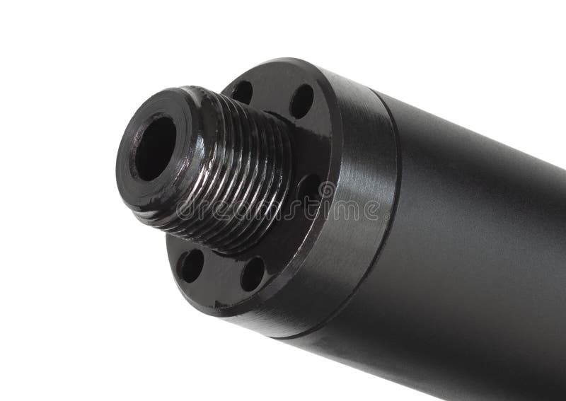 Threaded rifle barrel stock image. Image of metal, white - 133893417