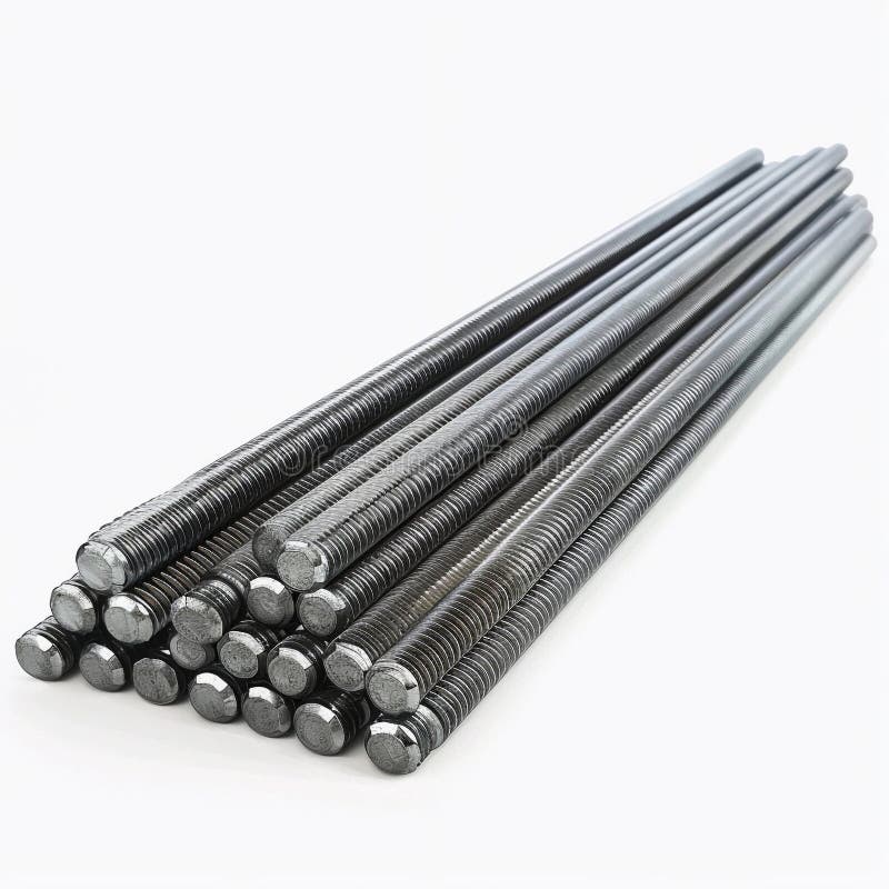 Threaded Rod Isolated on White Background Stock Image - Image of ...