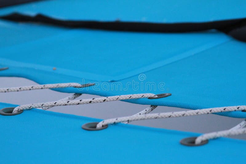 Threaded Rope Pattern on a Sail Boat Stock Photo - Image of text, brand ...