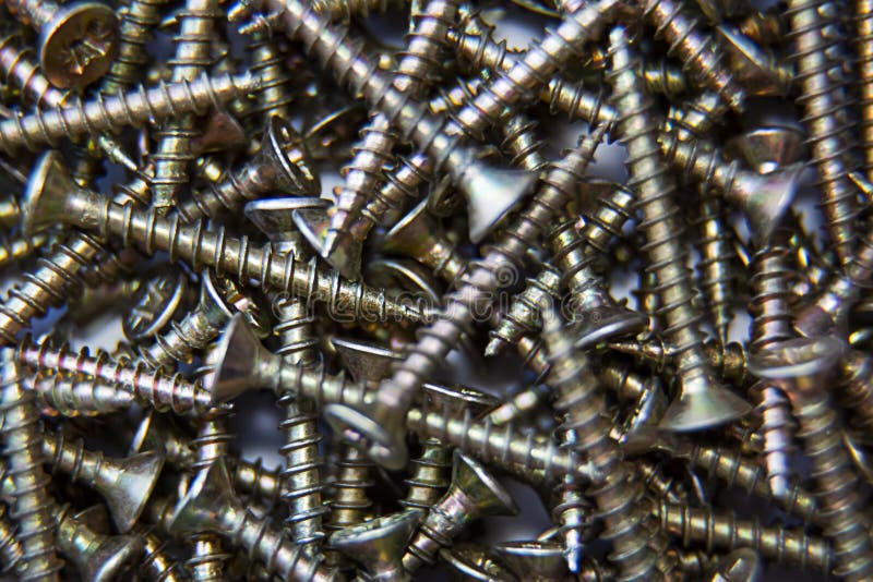 Threaded Screws, a Bunch. Close-up. Background and Textures Building ...