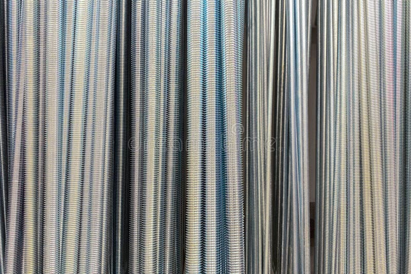 Threaded Threaded Studs. Galvanized Metal Rod with Threads Along the ...