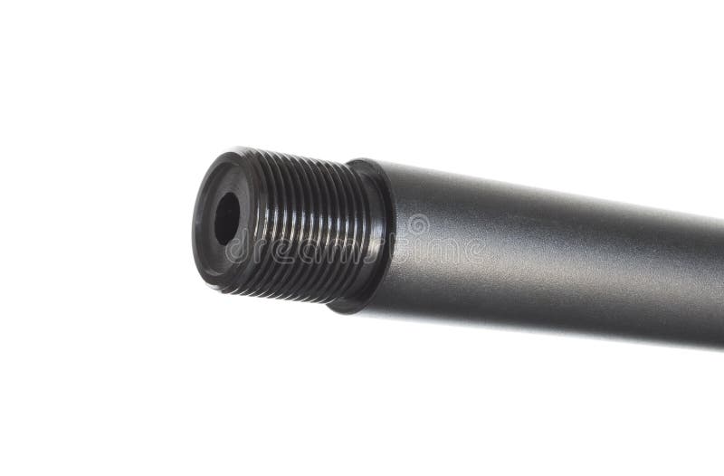 Gun barrel with threads stock photo. Image of black - 131307824