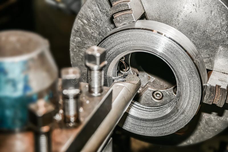 Threading on the Inside of the Nut Inside with a Threaded Cutter Stock ...