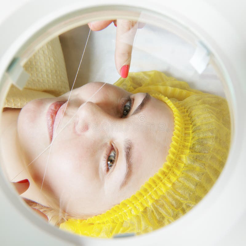 Threading procedure stock image. Image of beauty, persons - 29542195