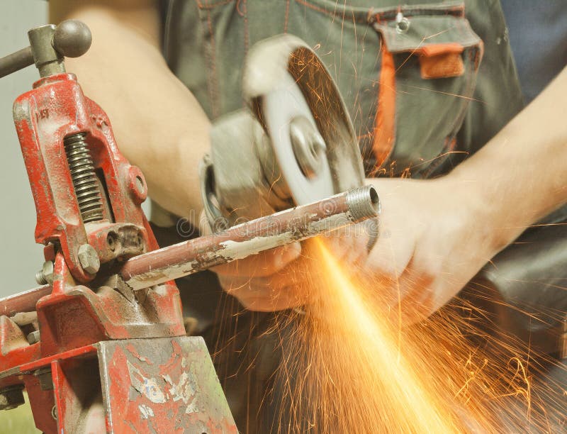 Threading steel pipe stock photo. Image of improvement - 33442356