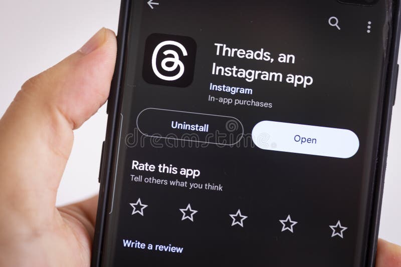 Threads App Logo Seen on Screen. the New Application by Meta Platforms ...