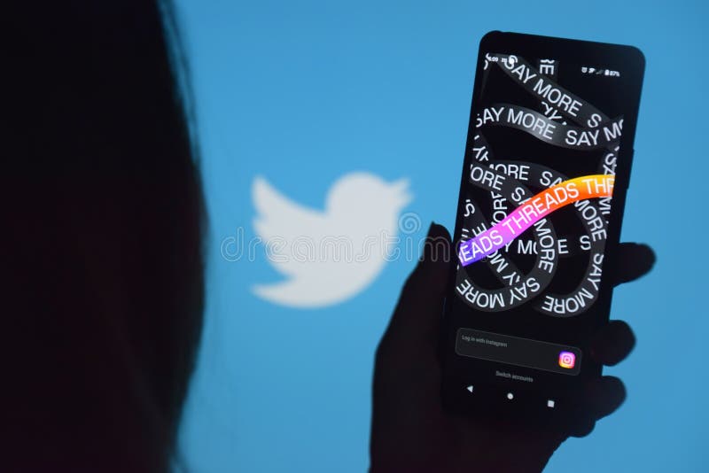 X Logo and the Twitter Logo on the Screen. Editorial Stock Photo ...