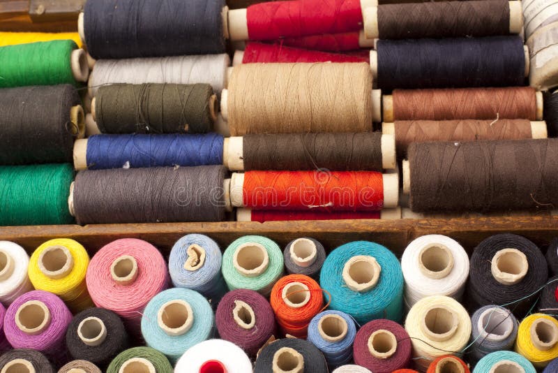 Threads in a box stock photo. Image of colors, multi - 26665142