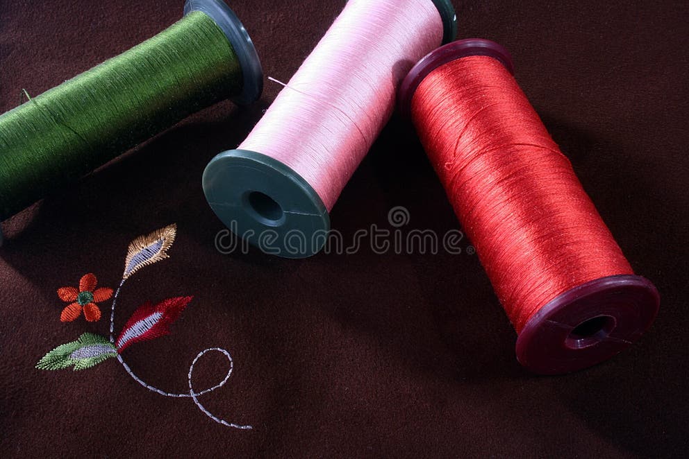 Threads on the coil stock image. Image of reel, bobbin - 12543375