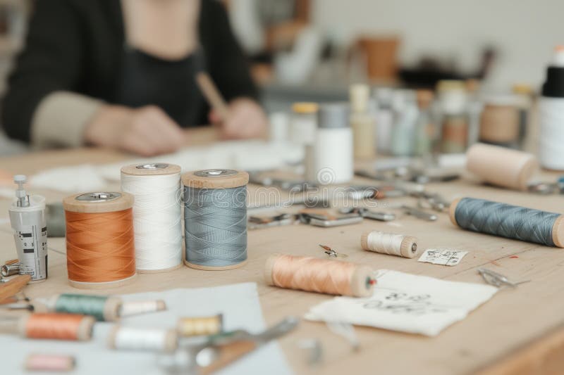 Thread and Needles for Knitting Stock Illustration - Illustration of ...