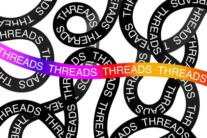 Threads Design System Text Effect Instagram App With Black And Rainbow Color Editorial Photo