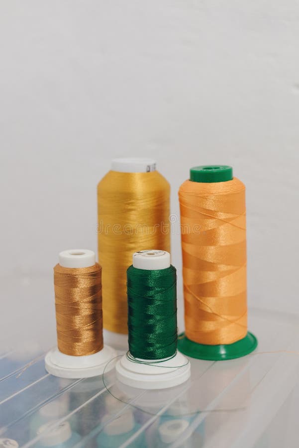 Threads of Different Colors on an Embroidery Machine. Hobby, Creative ...
