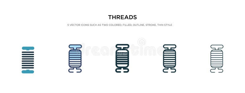 Threads Icon in Different Style Vector Illustration. Two Colored and ...