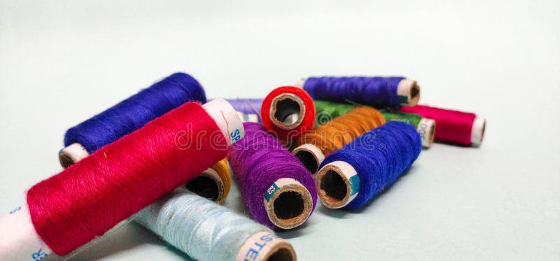 Threads Isolated on a Plain White Background Stock Image - Image of ...