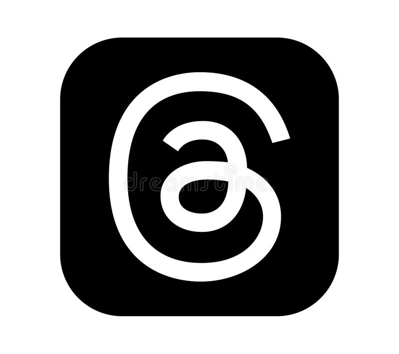 Threads Mobile App Icon on White Background, Vector Illustration. Meta ...