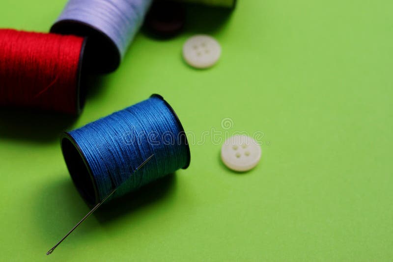 Threads and Needles on the Background with Patterns, Accessories for ...