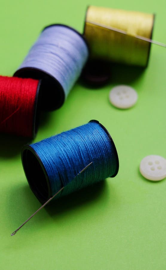 Threads and Needles on the Background with Patterns, Accessories for ...